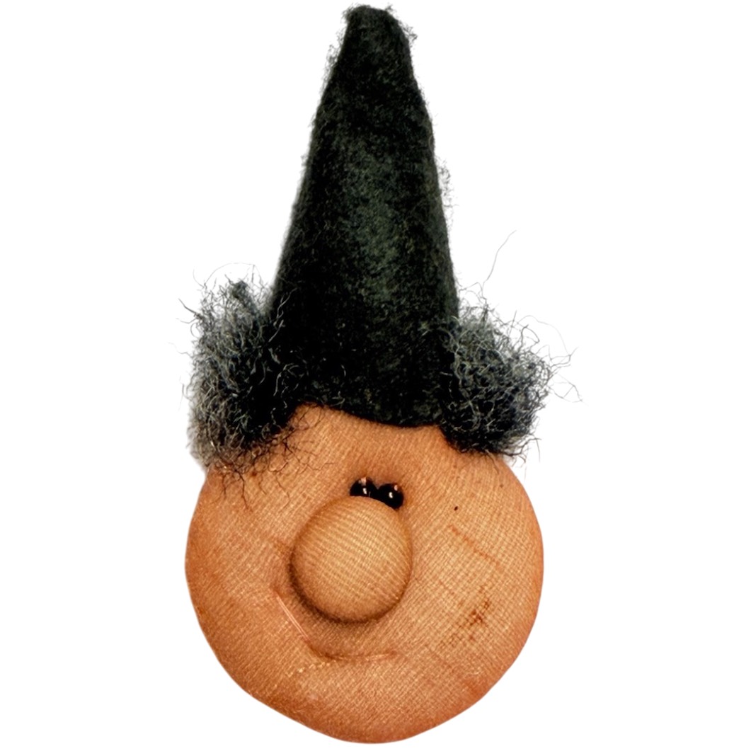 Halloween Pickle People Witch Brooch Pillowy 2 3/4"