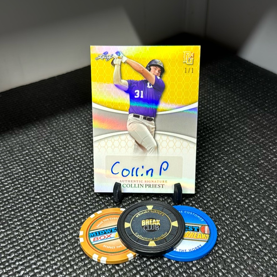 2022 Collin Priest Yellow Auto 1/1 Leaf Perfect Game