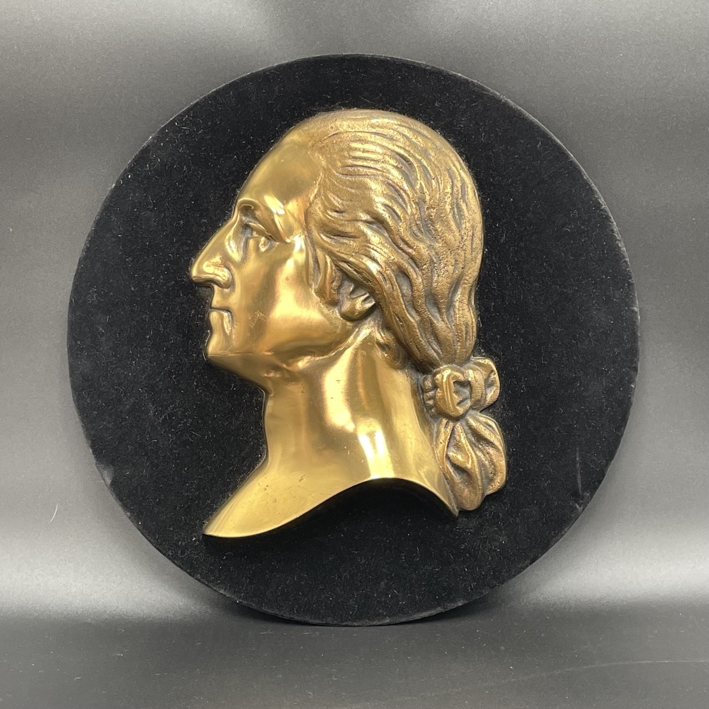 Solid Bronze Bas Relief Bust Sculpture George Washington Patriotic 3D Art