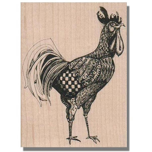 Chicken Rubber Stamp - Rooster, Art Stamp