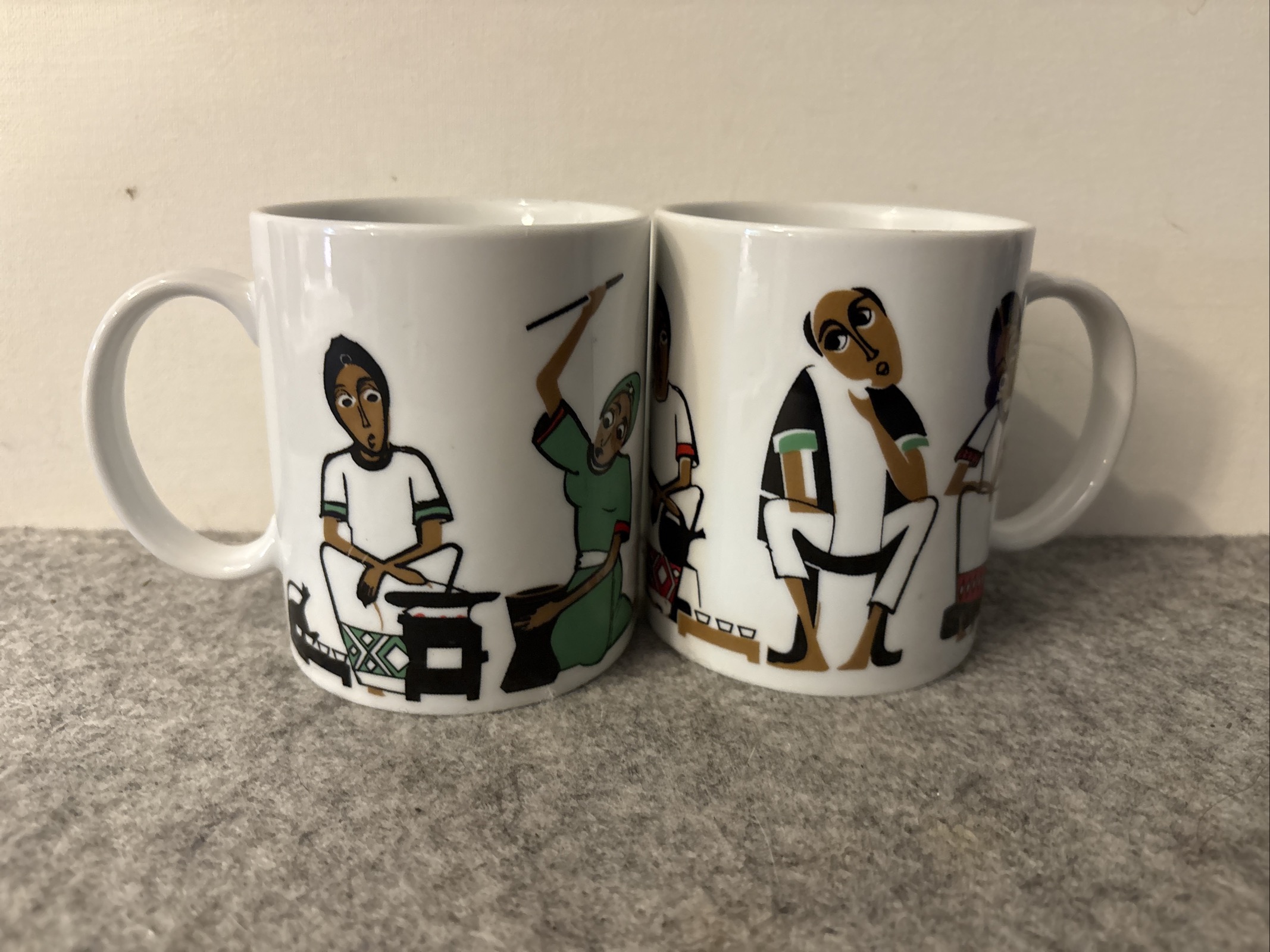 2 African Inspired Coffee Mugs # 2783