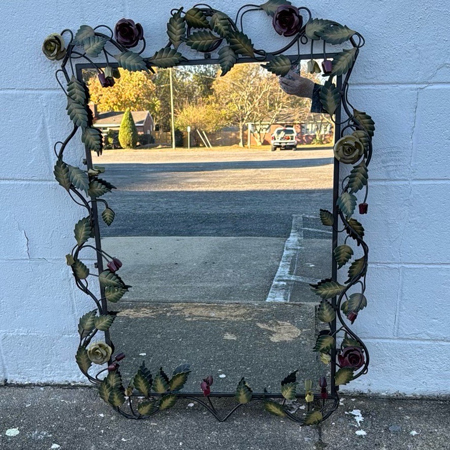 Antique 1940’s Work Italian Metal Work Mirror