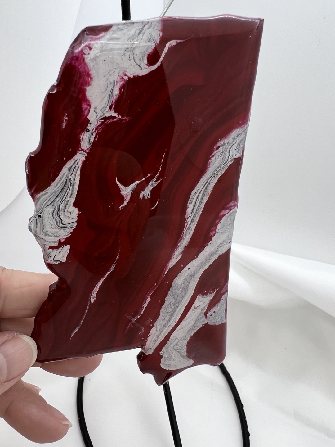 Original Artwork. Mississippi Shaped Ornament In MS State University Colors