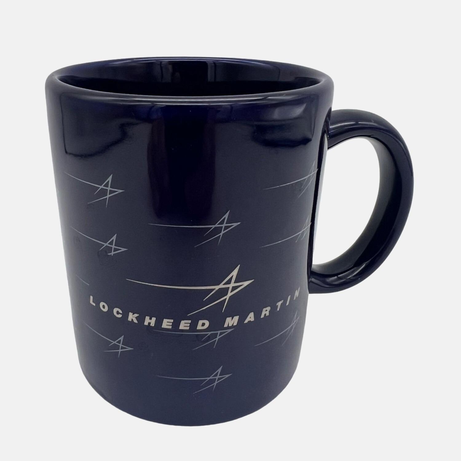 Lockheed Martin Ceramic Coffee Mug Linyi Blue w/ Silver Trim Aerospace ...