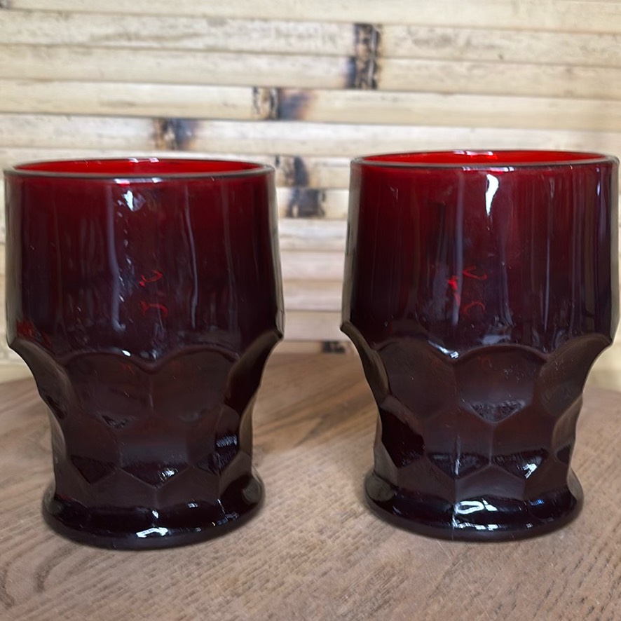 Ruby Red Georgian -Pair Tumblers