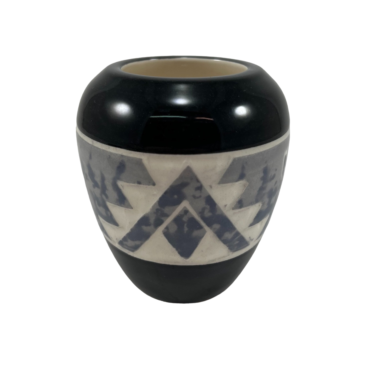 Signed High Elk Sioux Native American Pottery Black Cloud Design