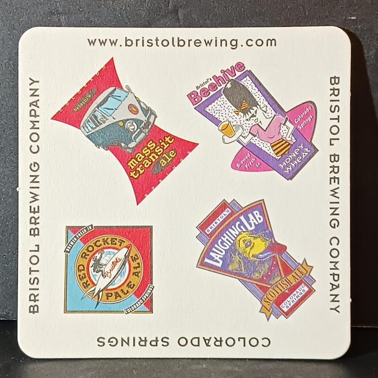 BRISTOL BREWING COMPANY BEER ALE COASTER MAT Colorado Springs COLORADO