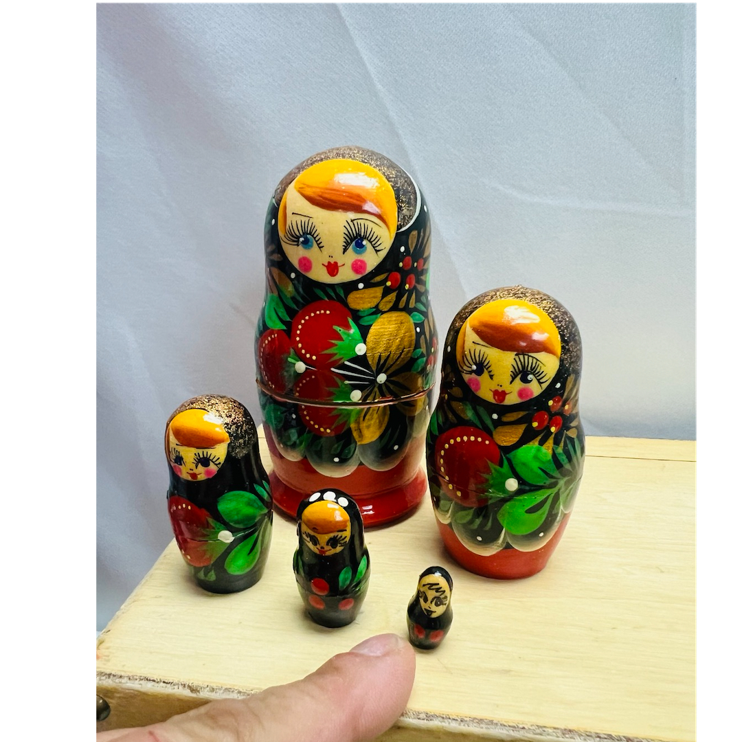 The Smallest Vintage Nesting Russian Dolls