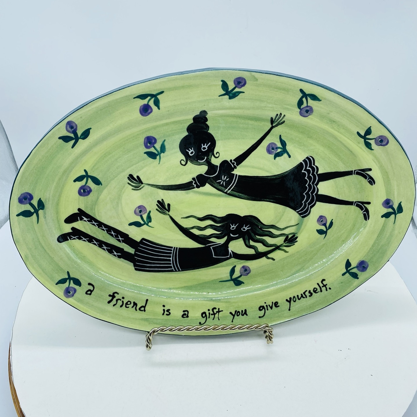 #18 Laura Taylor Pottery 12 inch platter A friend is a gift you give ...