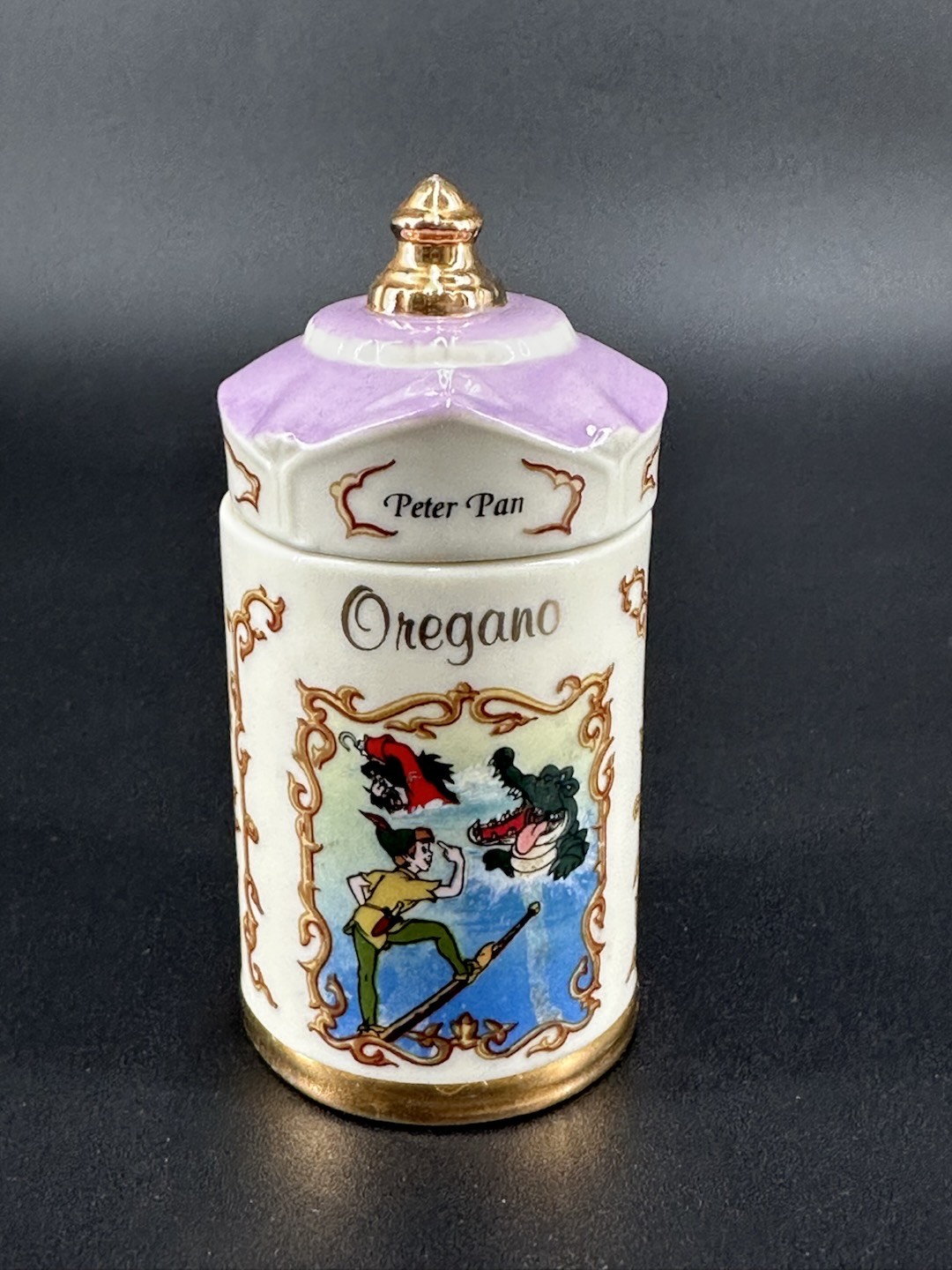 Vintage Lenox Disney Oregano Spice Jar Peter Pan 4” Tall