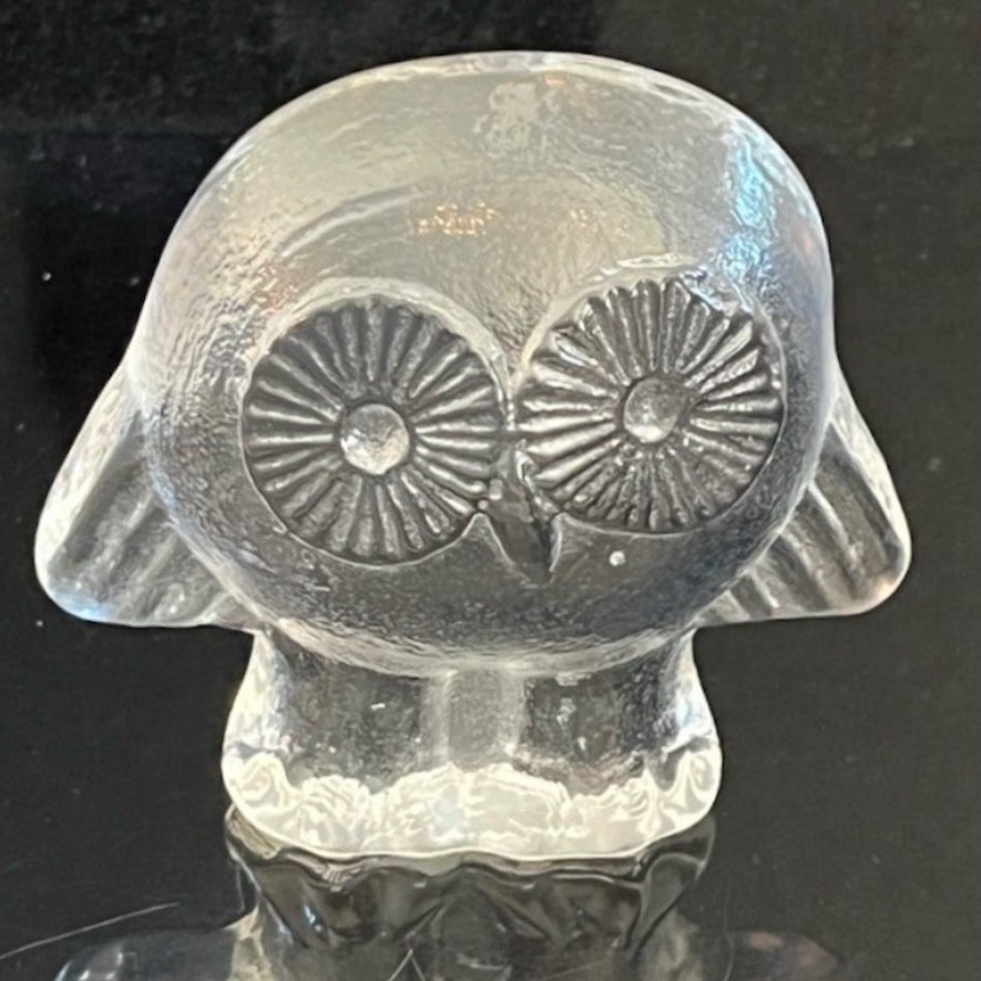 LISA LARSON Glass Crystal OWL Ppwt Animals In Freedom Royal Krona ...