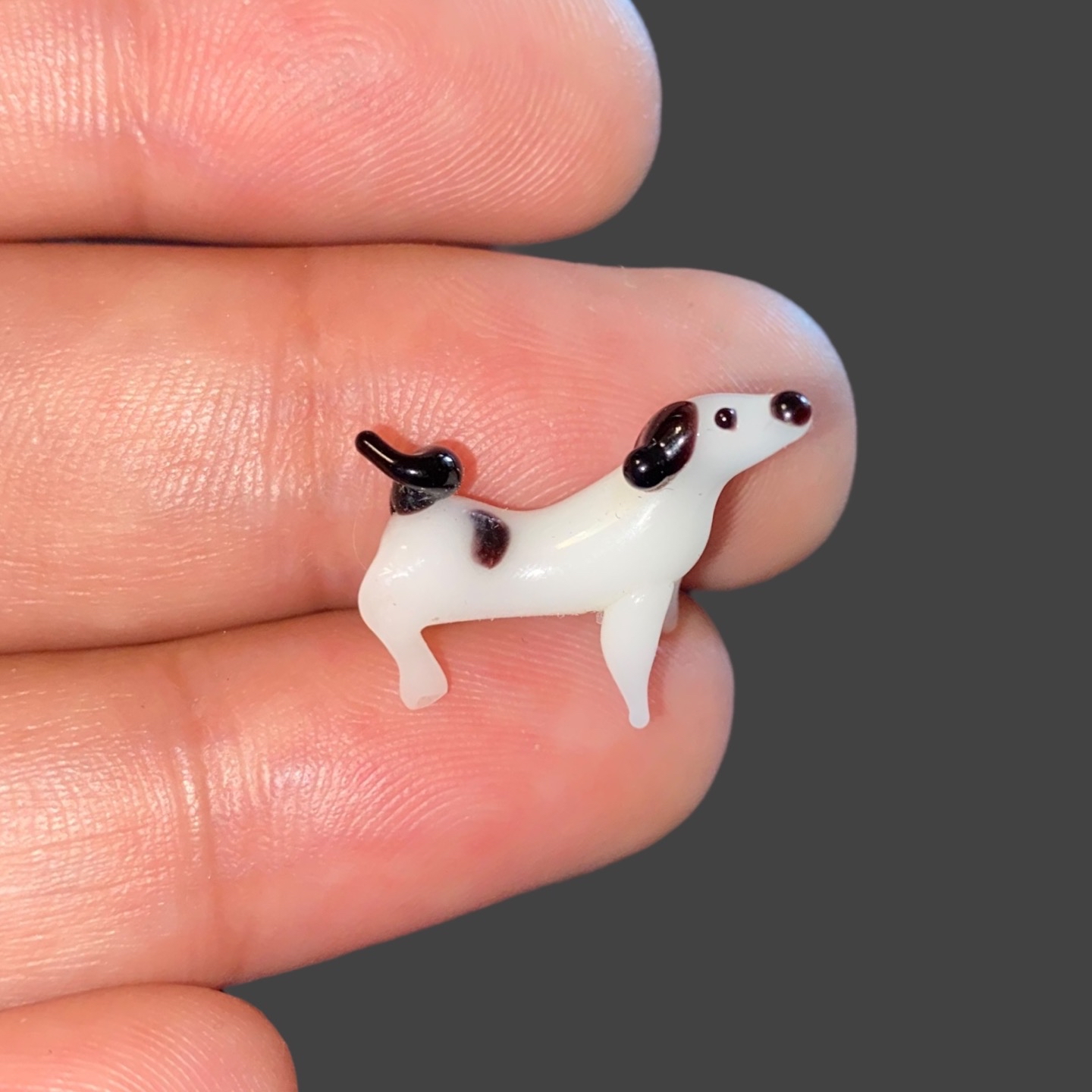 Teeny Tiny Miniature Glass Dog
