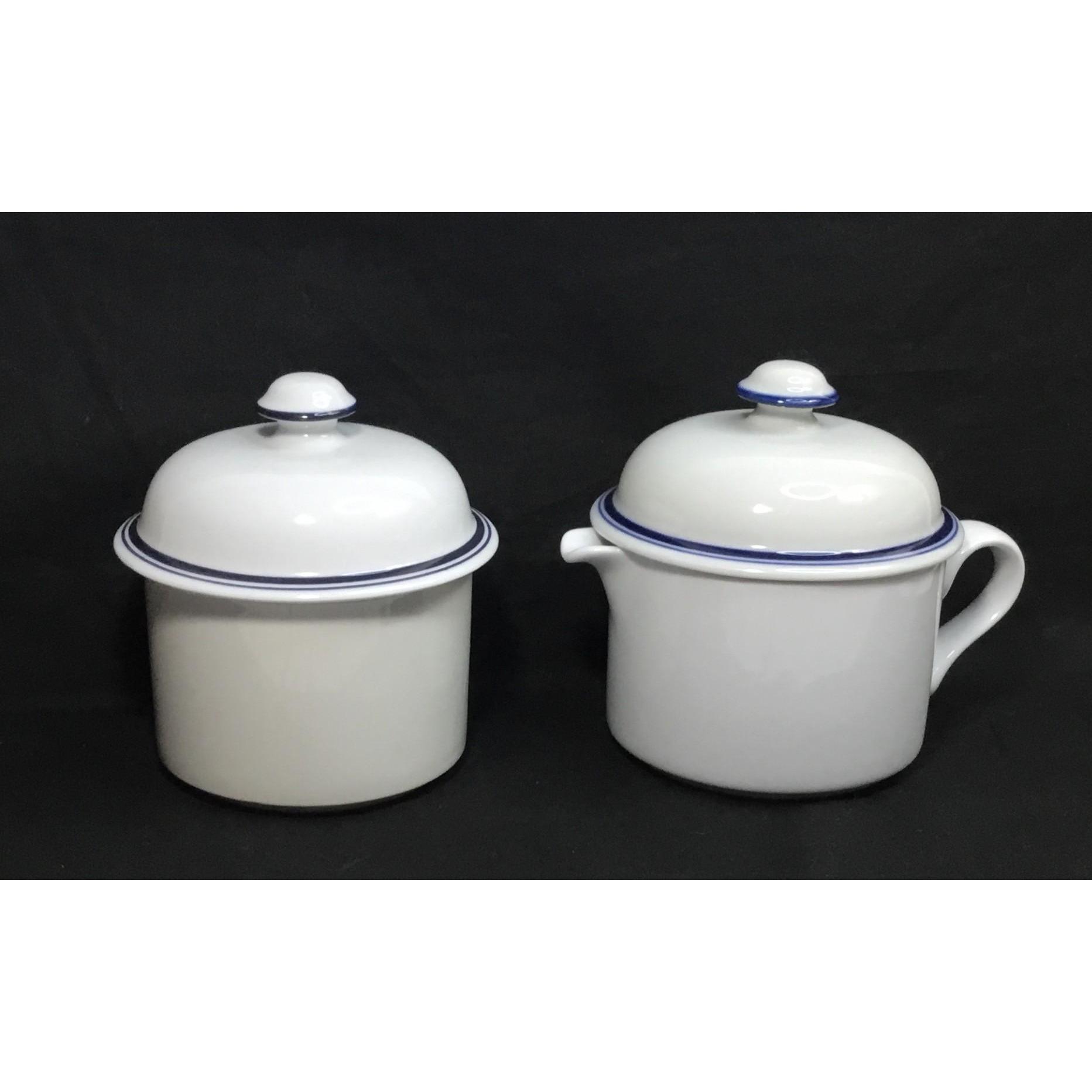 Dansk Bistro cream and sugar set with covers