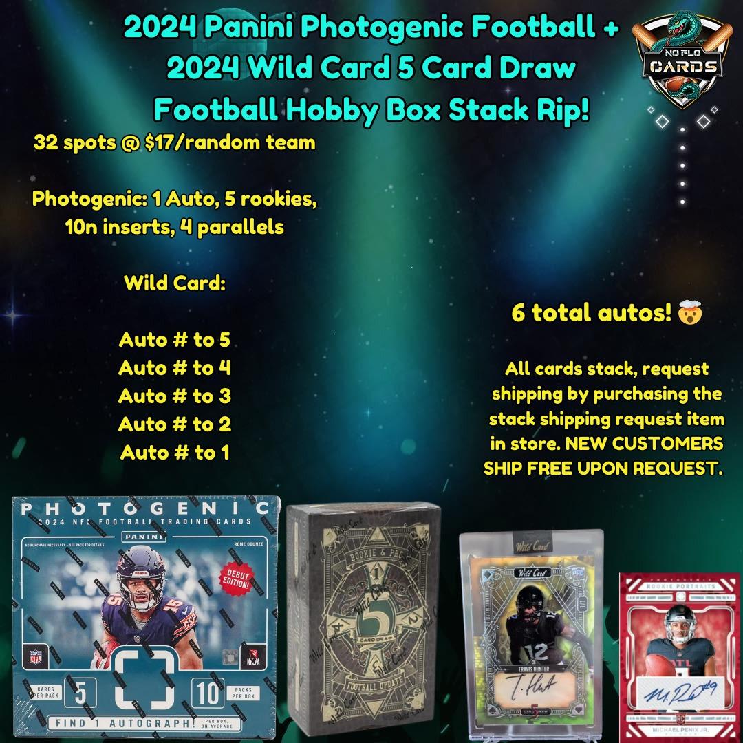 2024 Panini Photogenic Football - Wild Card 5 Card Draw Stack Rip!