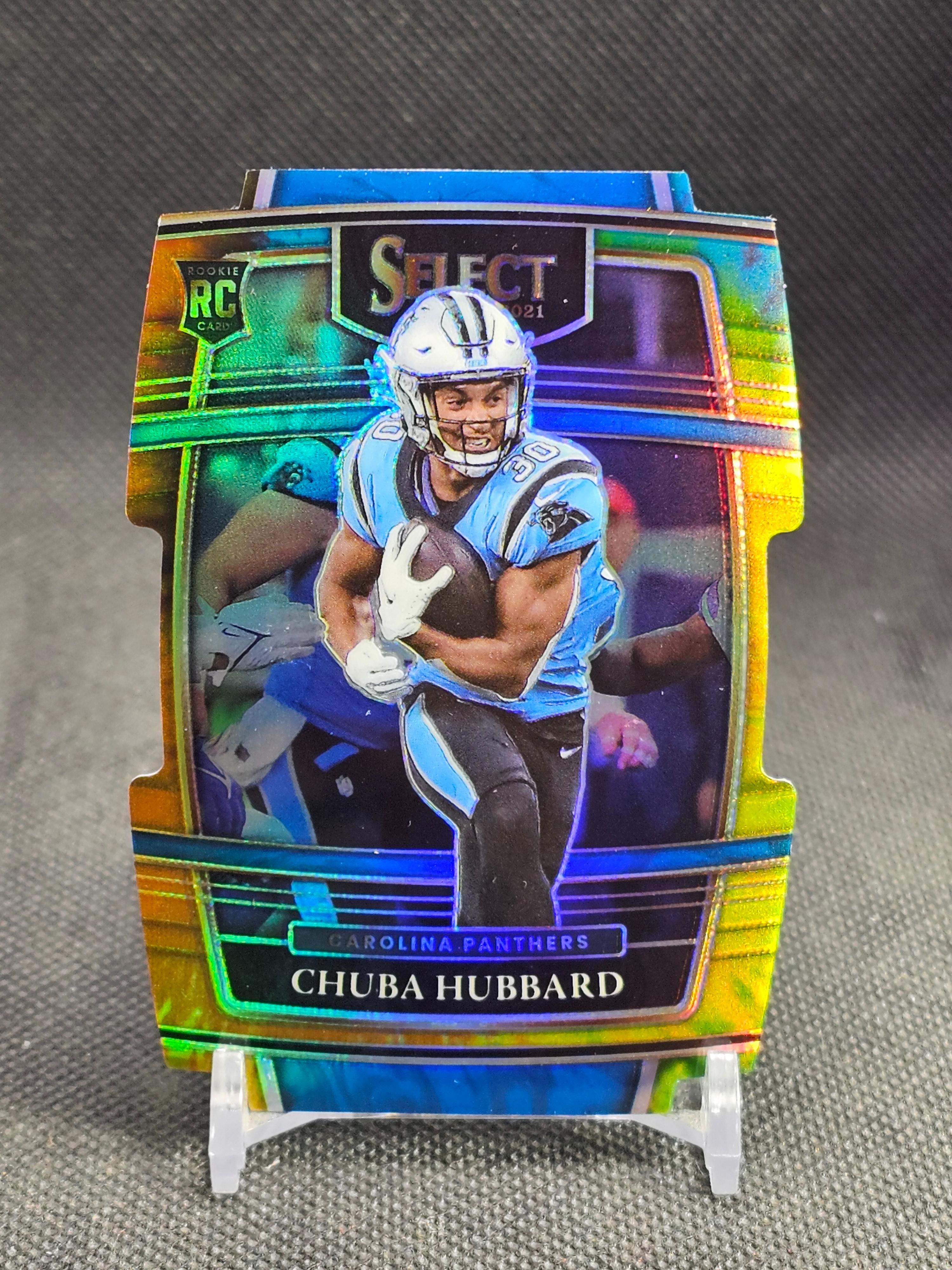 Chuba Hubbard 2021 Panini Select Football Rookie Tie Dye Die Cut Prizm ...