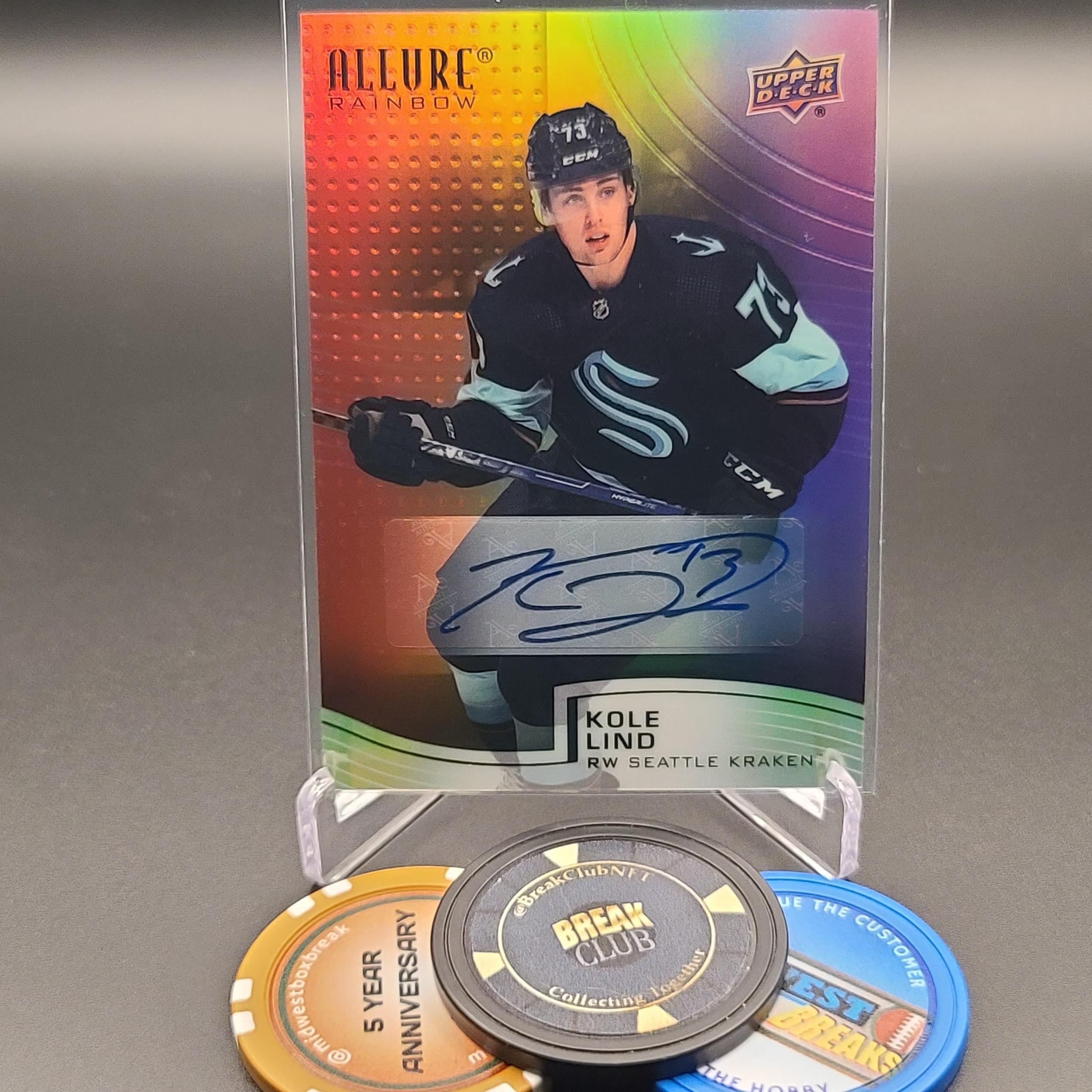 Kole Lind Rookie 2021-22 Upper Deck Allure Full Rainbow Auto Card #R-32 ...