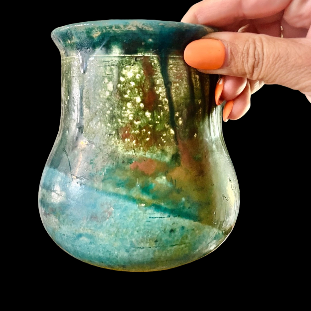 Raku Vase Signed Mark Gainer 1996