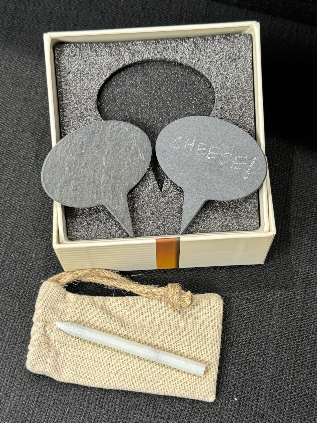 Set Of 5 Slate Cheese Markers