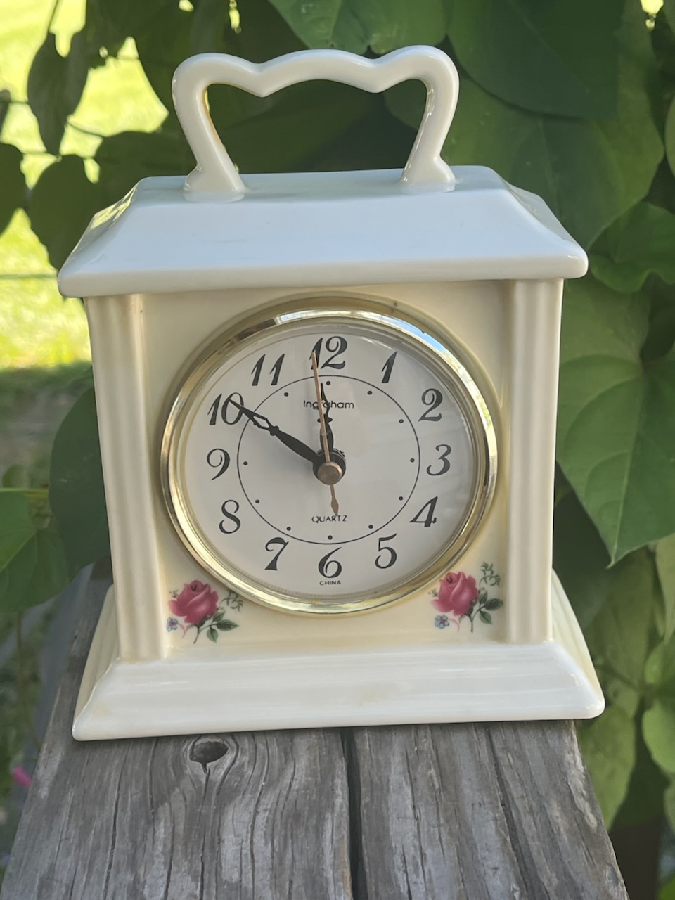 Vintage Ingram Porcelain Mantle Clock