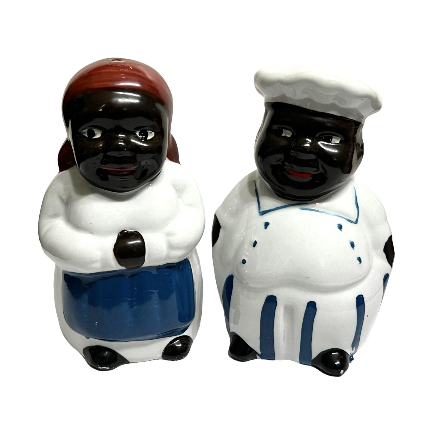 Vintage 1950'S Aunt Jemima And Uncle Mose Blue Outfits Black Americana ...