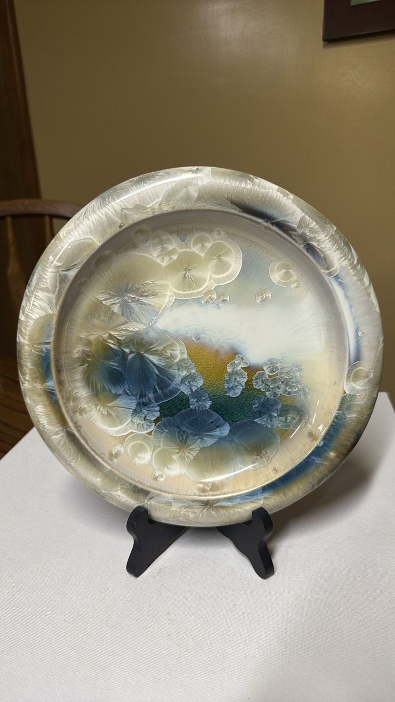 Bill Campbell Art Pottery Beautiful Flambeaux Crystalline Glaze Plate ...