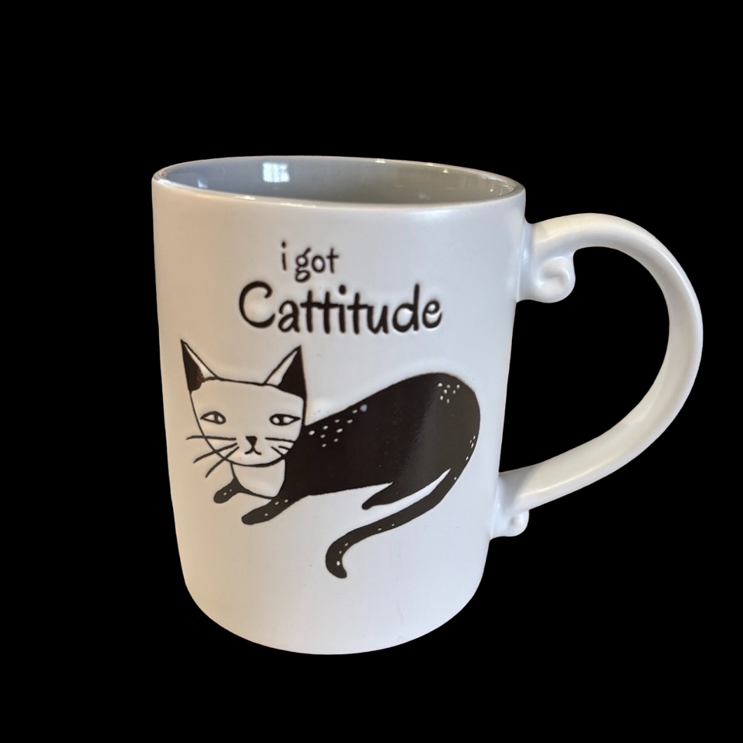 Signature Houseware Inc., ‘I Got Cattitude’ Stoneware Coffee Mug w ...
