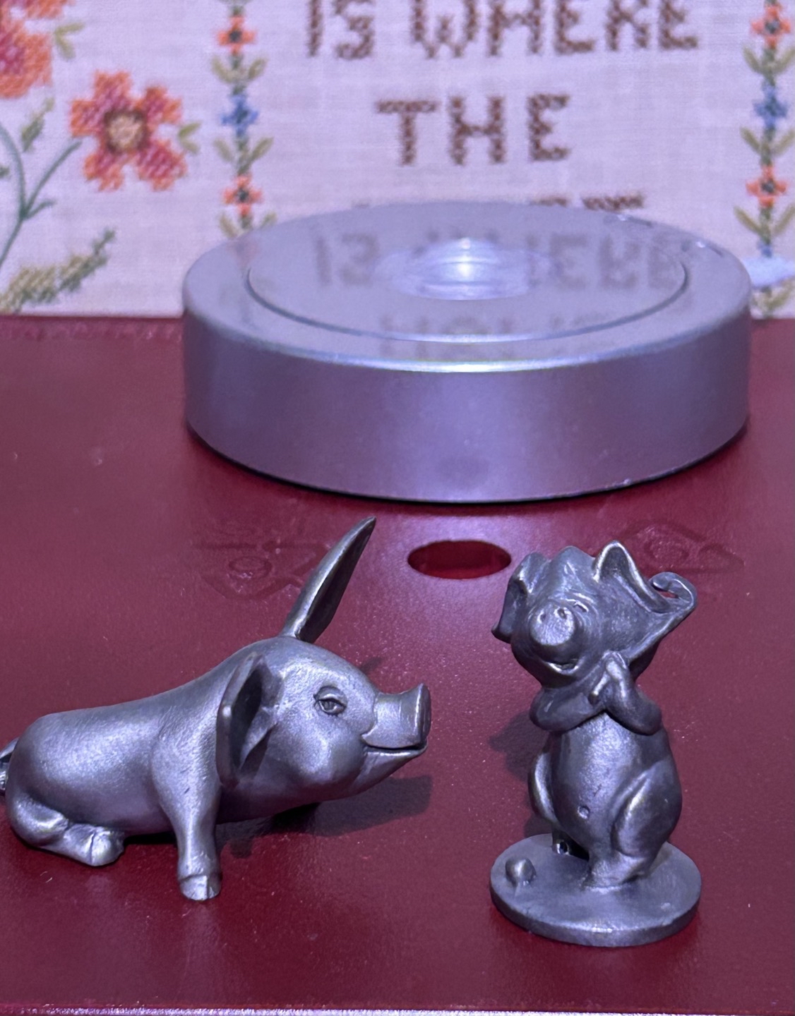 15 - Pair of Pewter Pigs