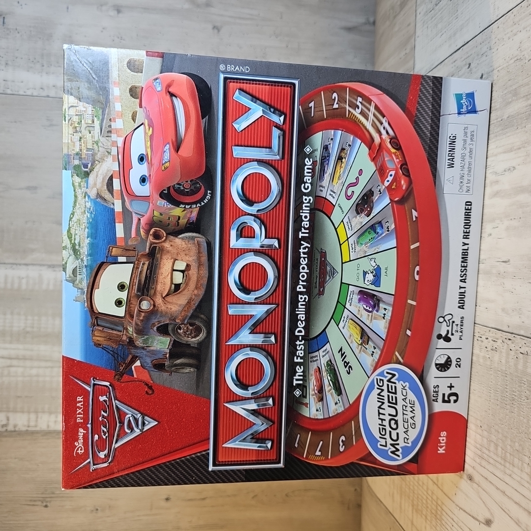 Disney Cars 2 Monopoly Board Game 2011 Hasbro Complete with Lightning ...