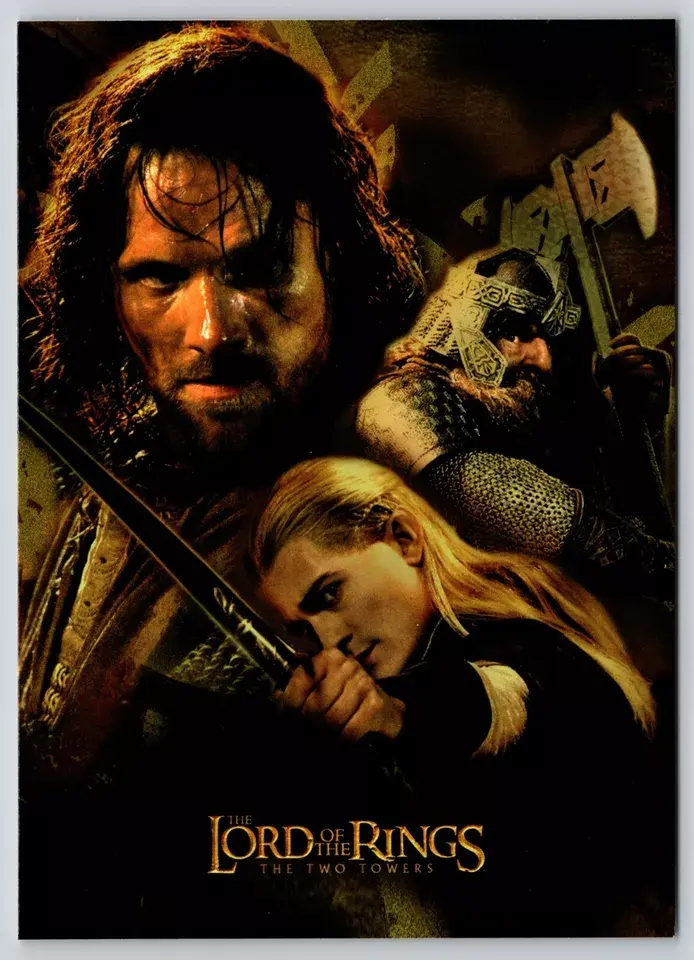 Postcard Aragorn Legolas Gimli Lord of the Rings Two Towers Middle ...