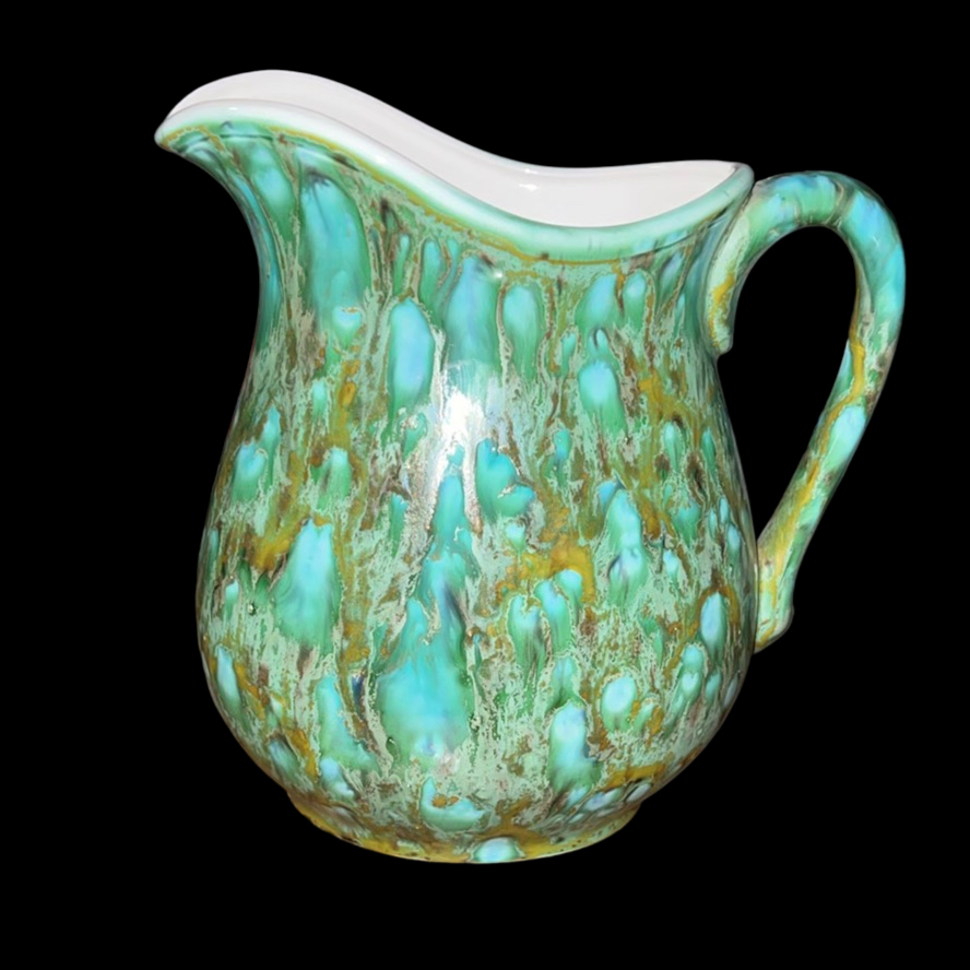Spatterware Ceramic Vase/pitcher Signed 1974