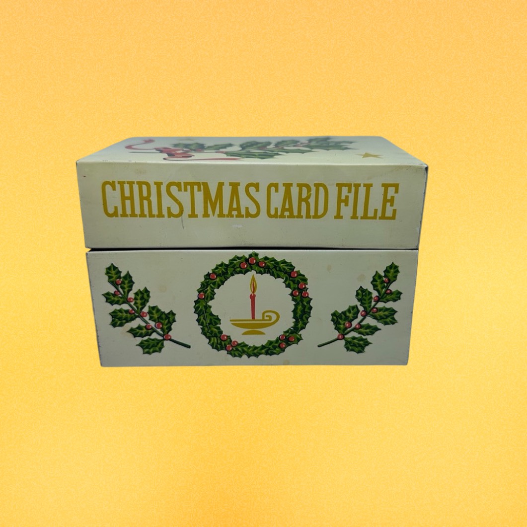 Vintage Christmas Card File Box