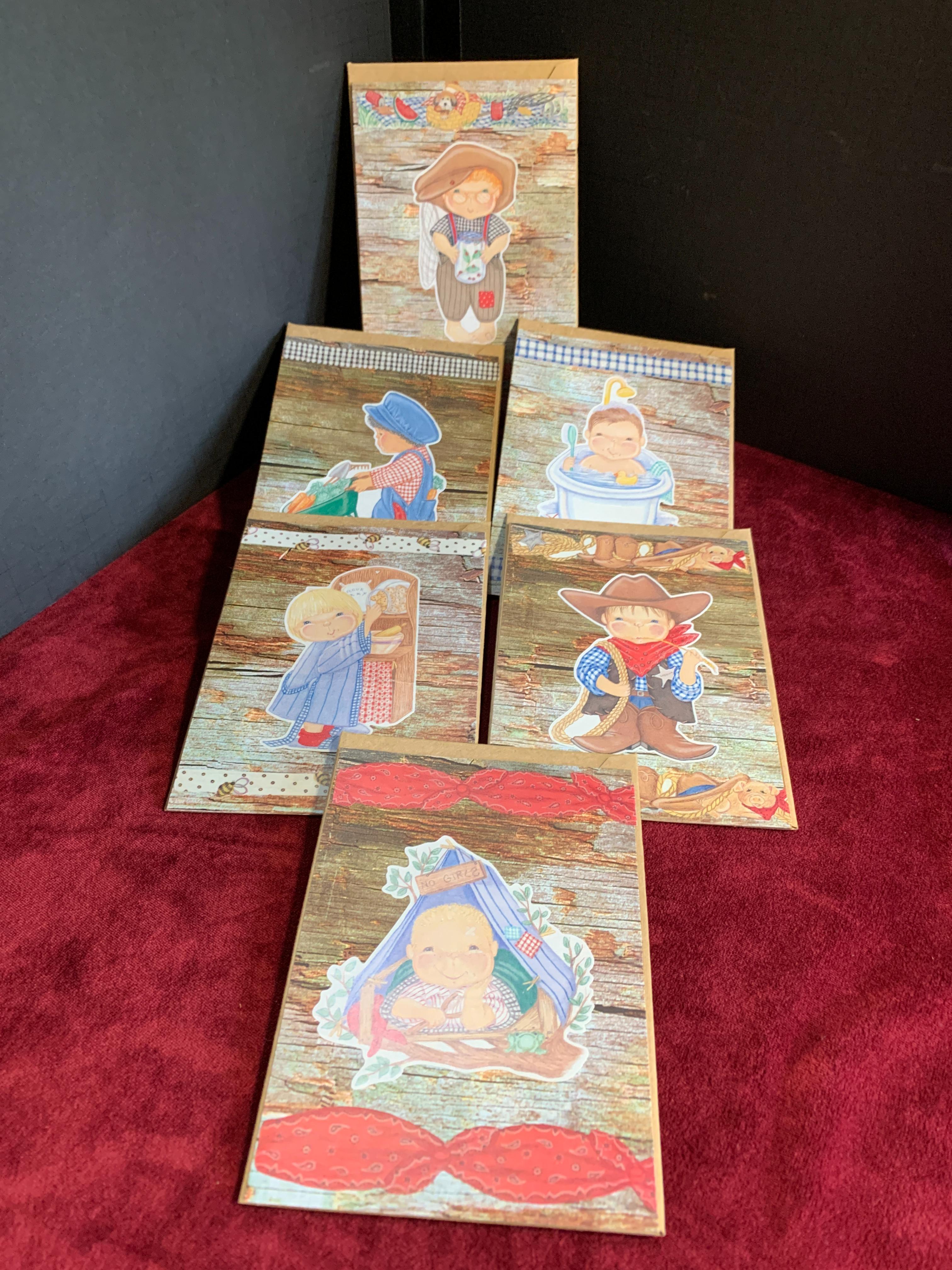 6 Country Kids Cards