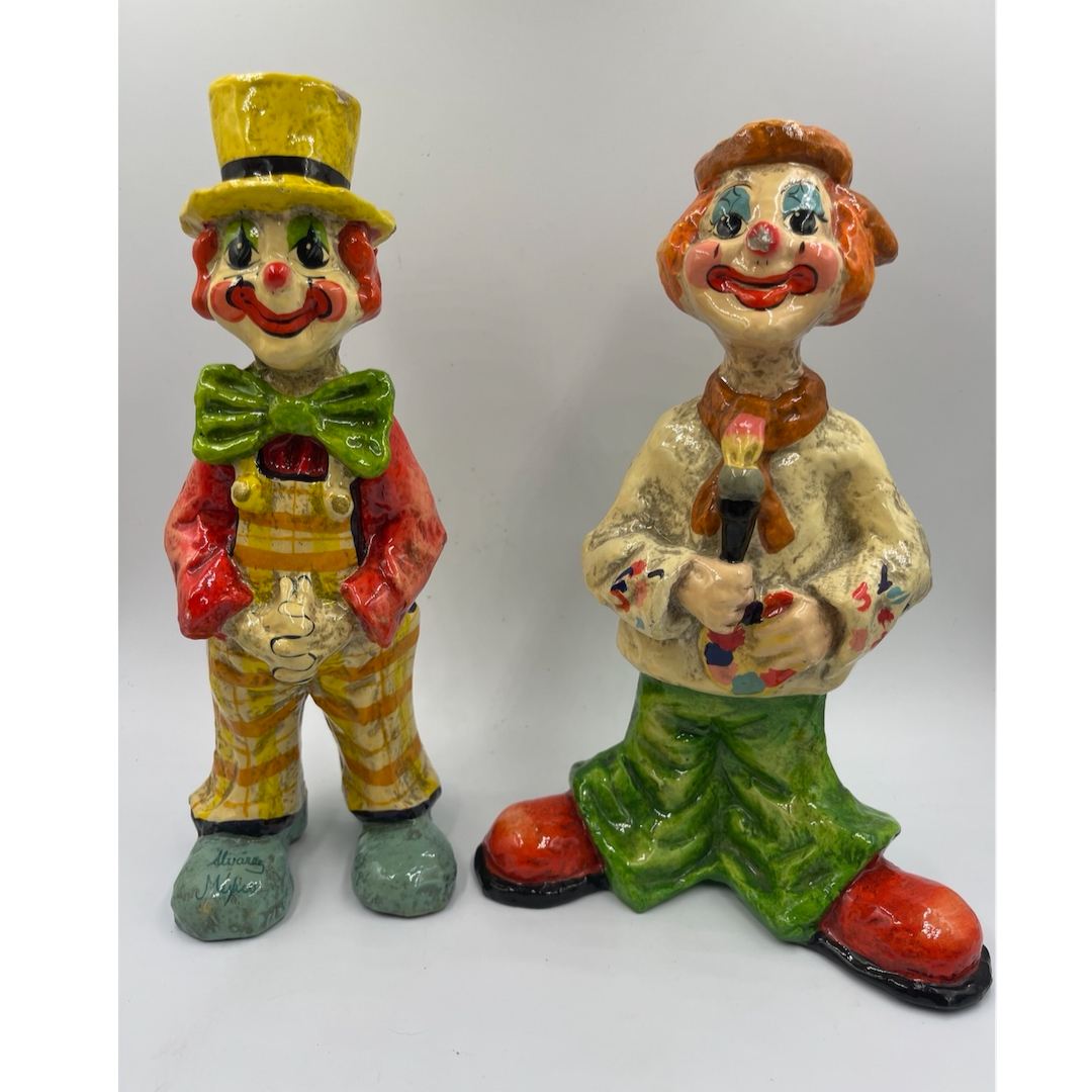 Imperfect: Vtg Clown Figures Alvarez Mexico Paper Mache Hobo A-19 ...