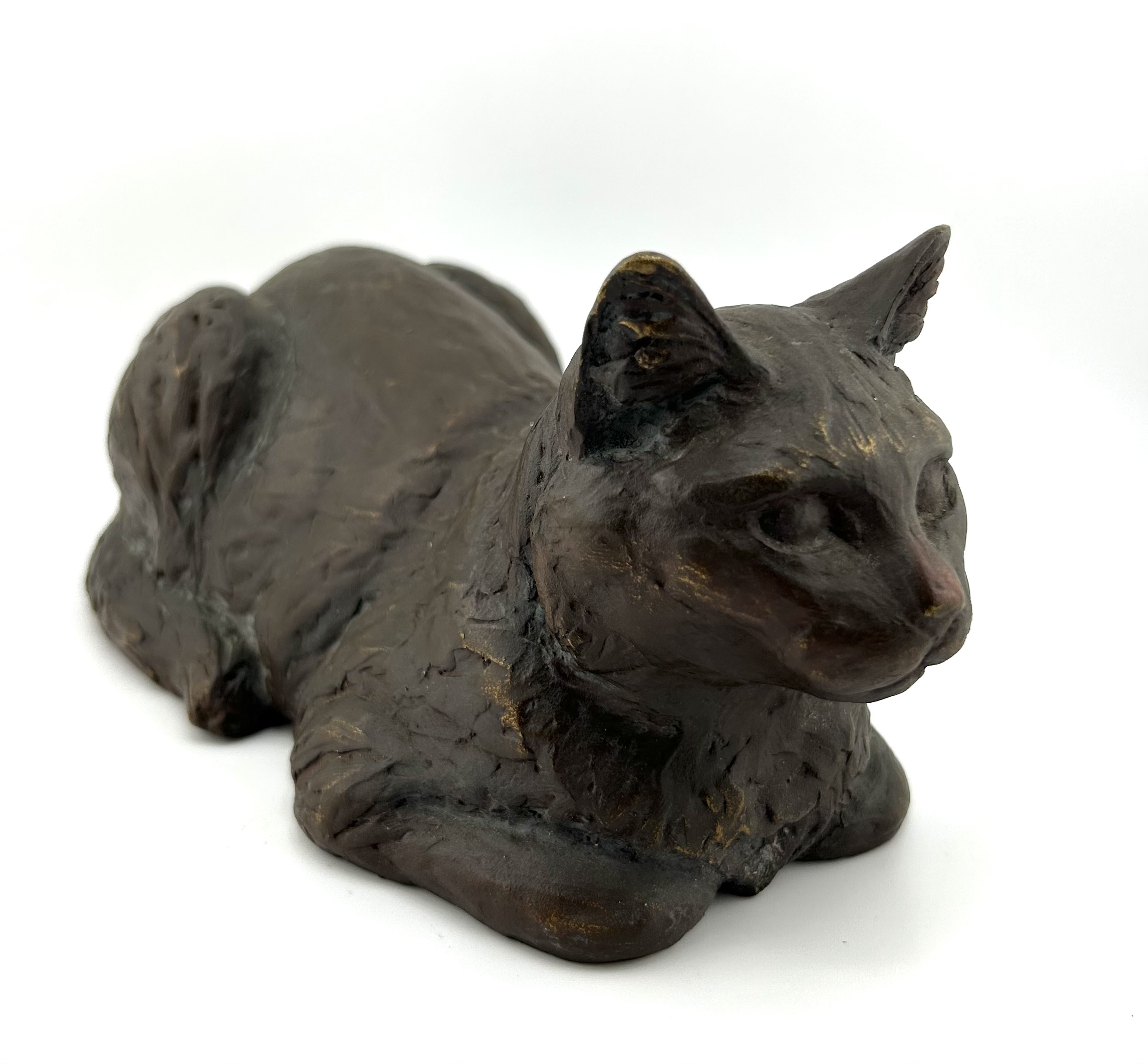 Neil Orlowski Heavy Resin Cat Statue 8"x 4.25"x 3.75"