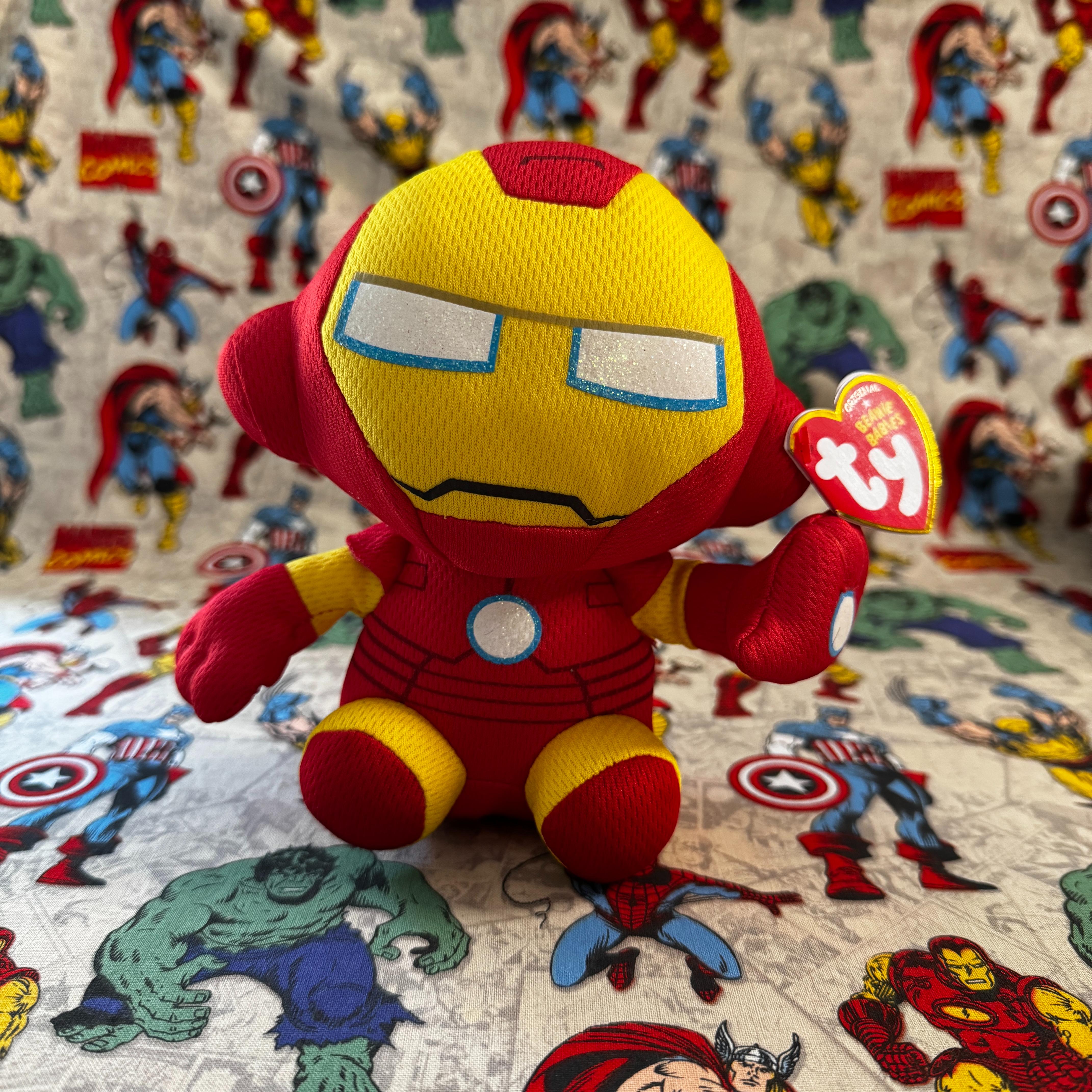 Iron Man Avengers Marvel Plush TY Beanie Baby Stuffed Animal Toy NWT MCU