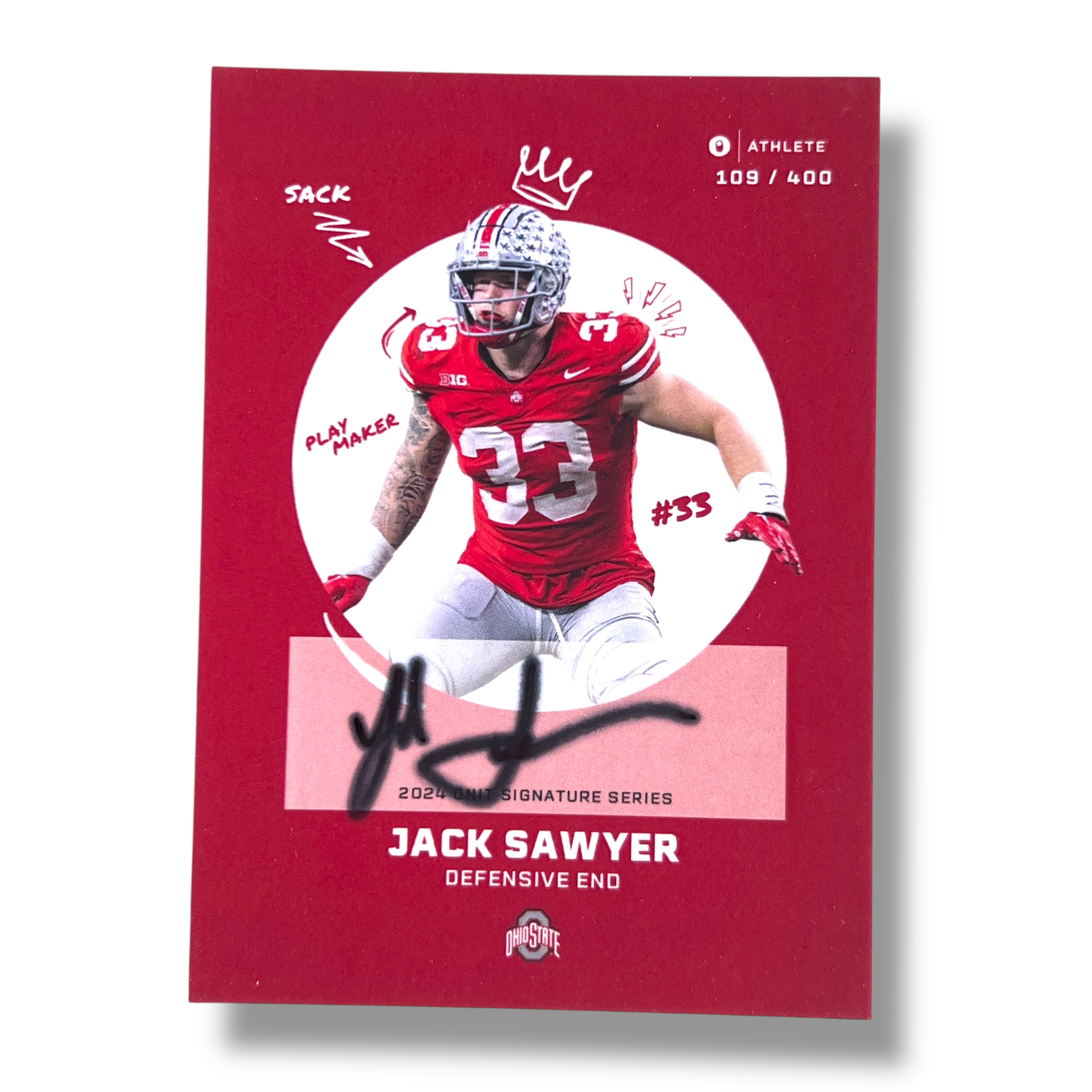 2024 ONIT Athlete Signature Series Ohio State Jack Sawyer Autograph ...