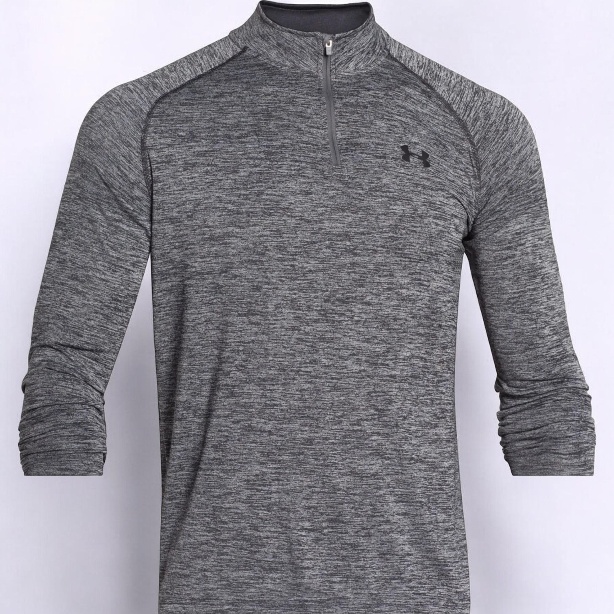Under Armour men black heat gear loose fit quarter zip pullover mock ...
