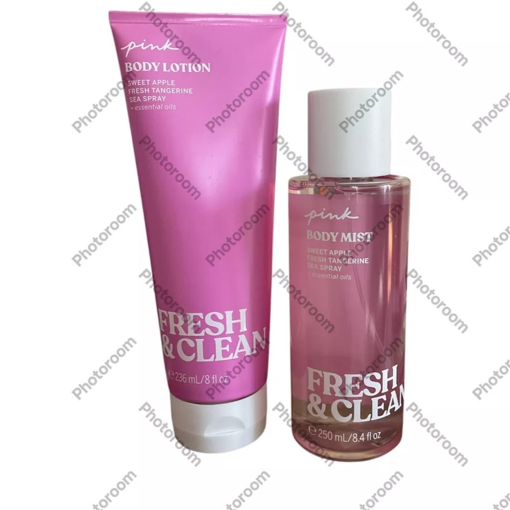 Victoria’s Secret Pink Fresh & Clean Body Mist & Lotion Set NEW