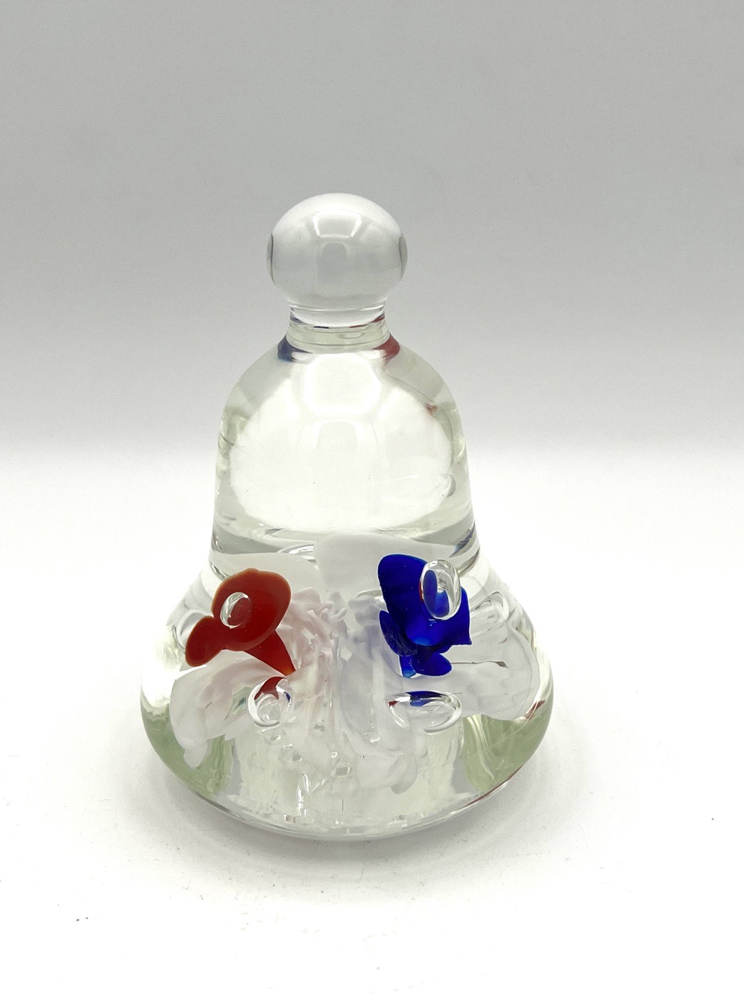 PCA 1999 Bell Shaped Paperweight With Flowers