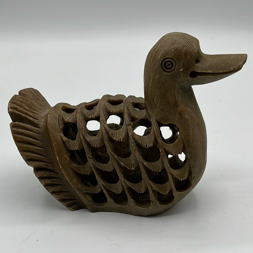 Hand Carved Soap Stone Duck With Little Duck Inside India