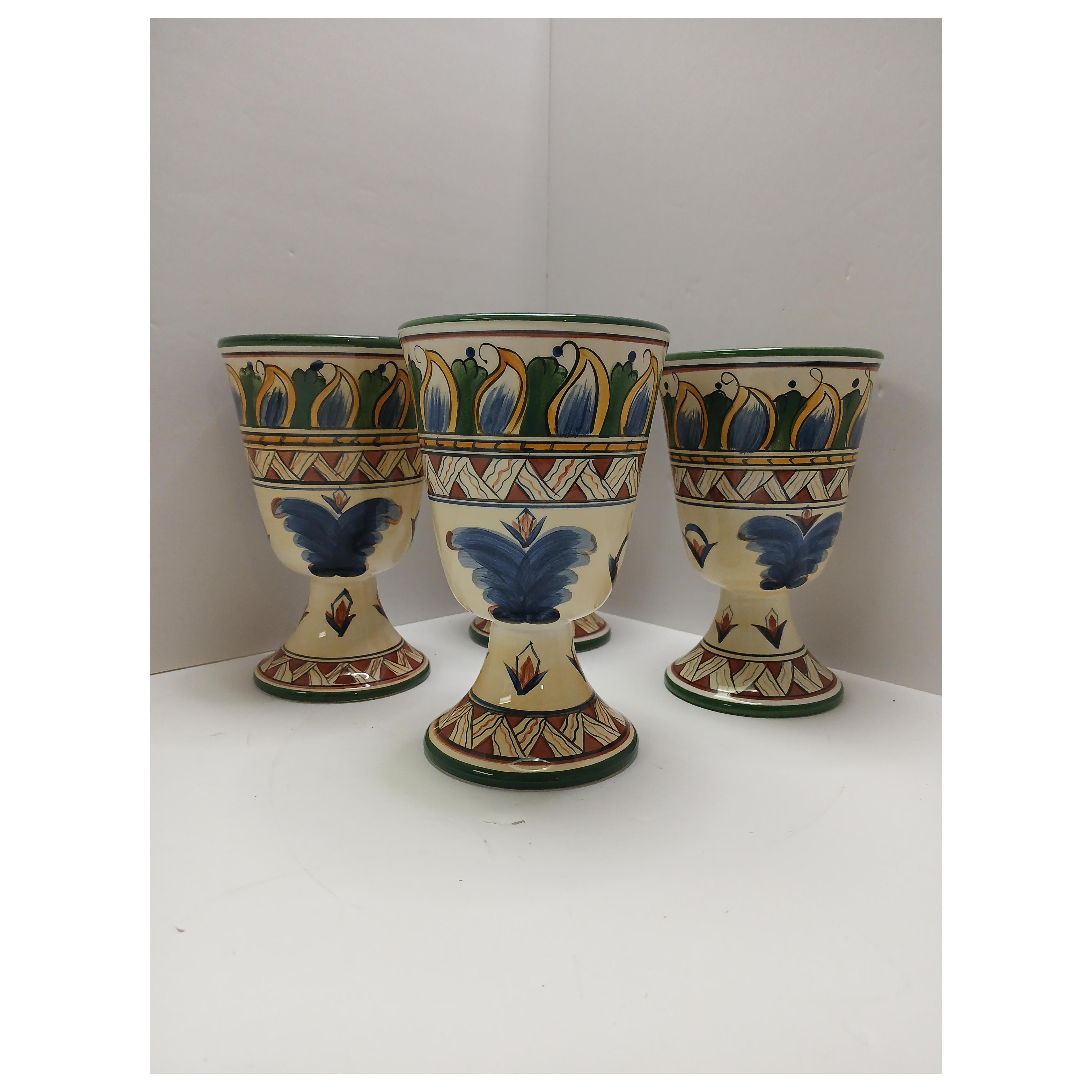 Tabletops Unlimited Made in China Deruta Pattern Goblets - 2