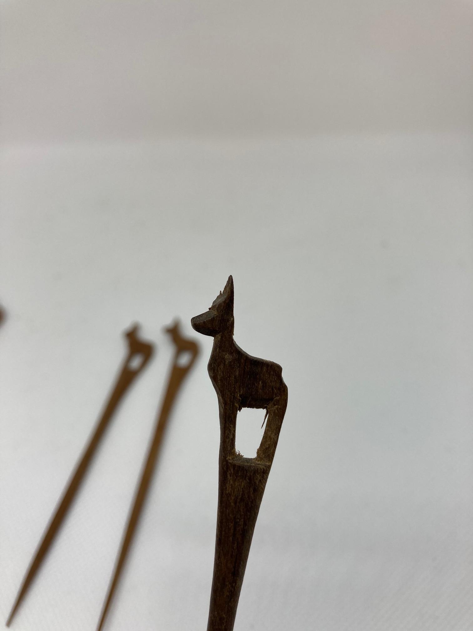 Wooden donkey cheese/fruit picks