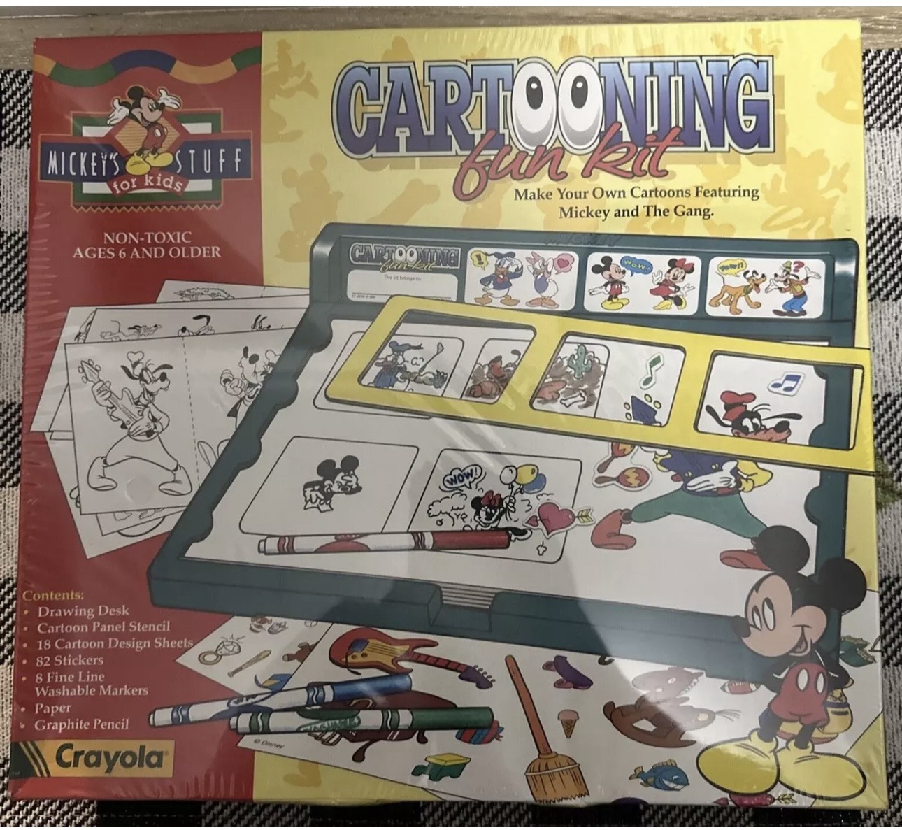 Vintage Crayola Disney Mickey Minnie Cartoon Drawing Kit NOS 1994 Kids ...