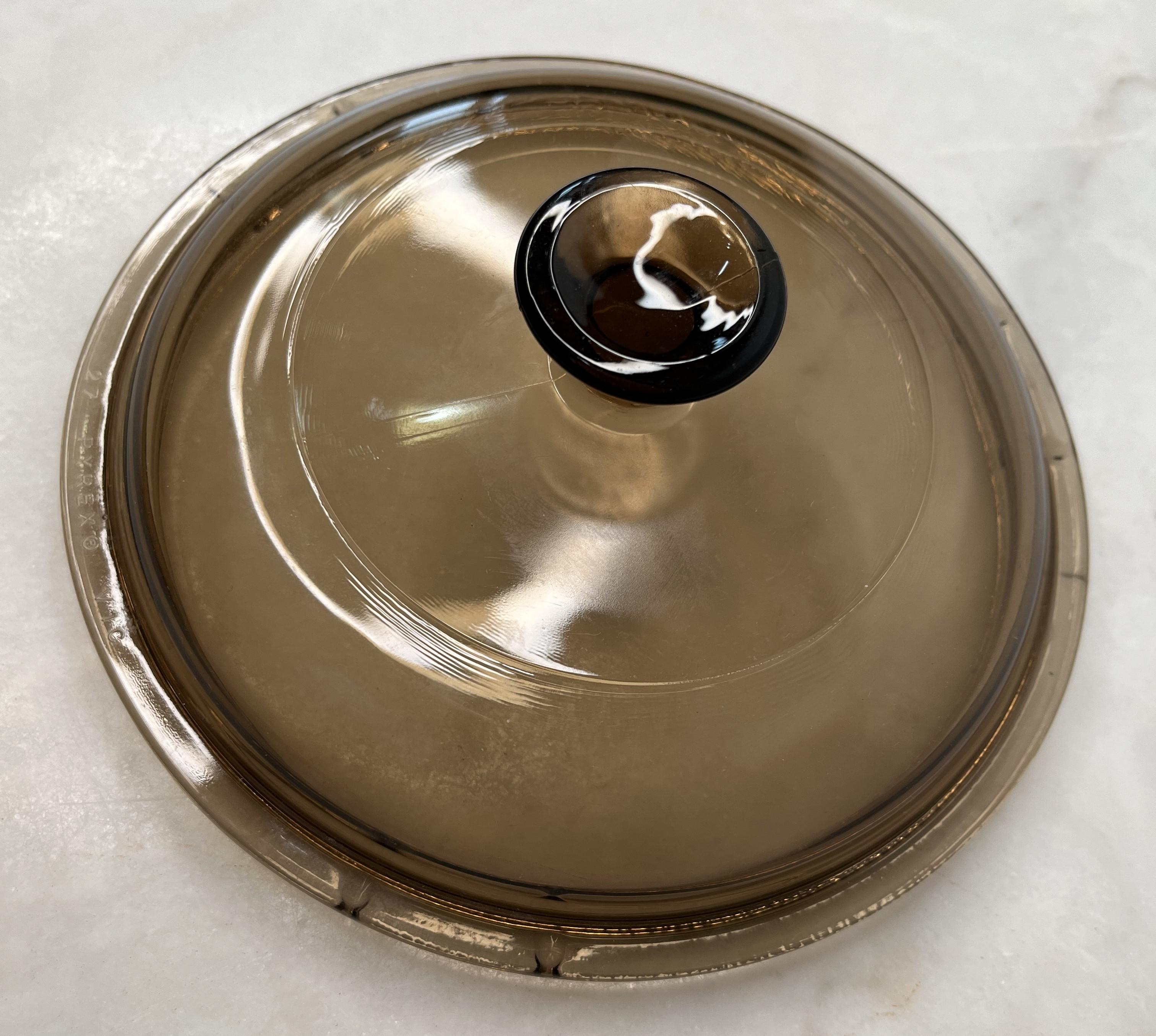 Pyrex V 1 C Corning Ware Visions Amber Round Glass Replacement Lid