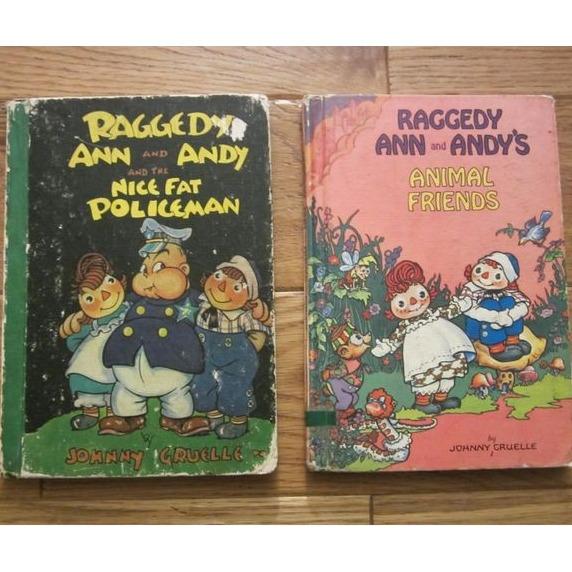 Set of 2 Raggedy Ann & Andy books Animal Friends + The Nice Fat Policeman