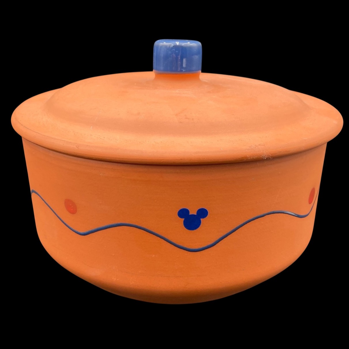 Disney, Mickey Mouse Clay Terracotta Pottery Bowl with Lid, Made in ...