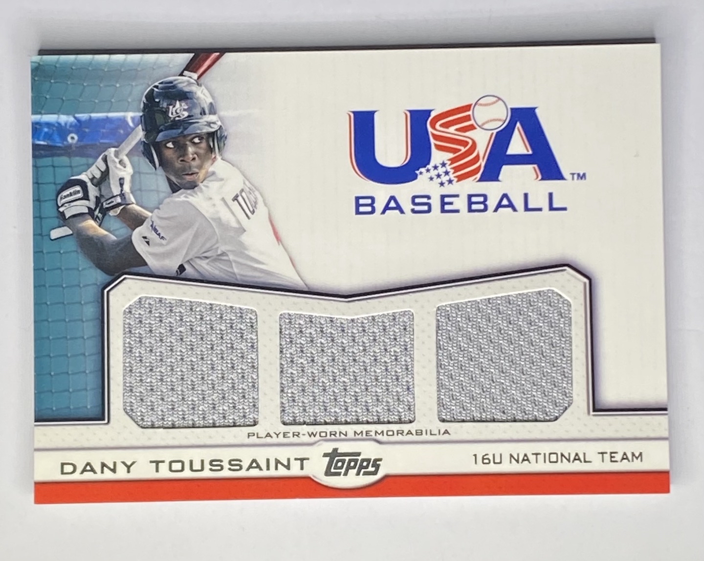 Dany "Touki" Toussaint 2011 Topps USA Triple Relic 38/240 Braves White Sox
