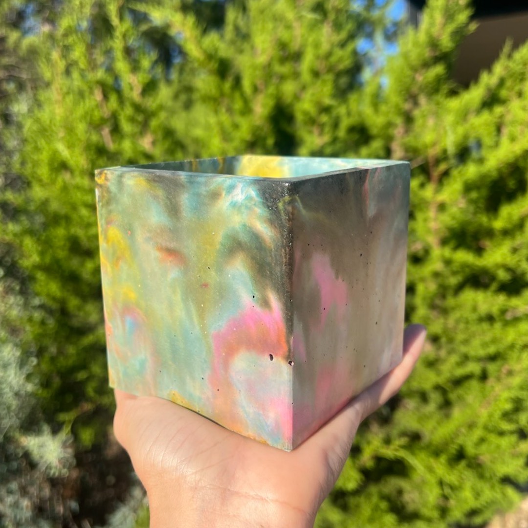 4” Nebula Square Concrete Planter