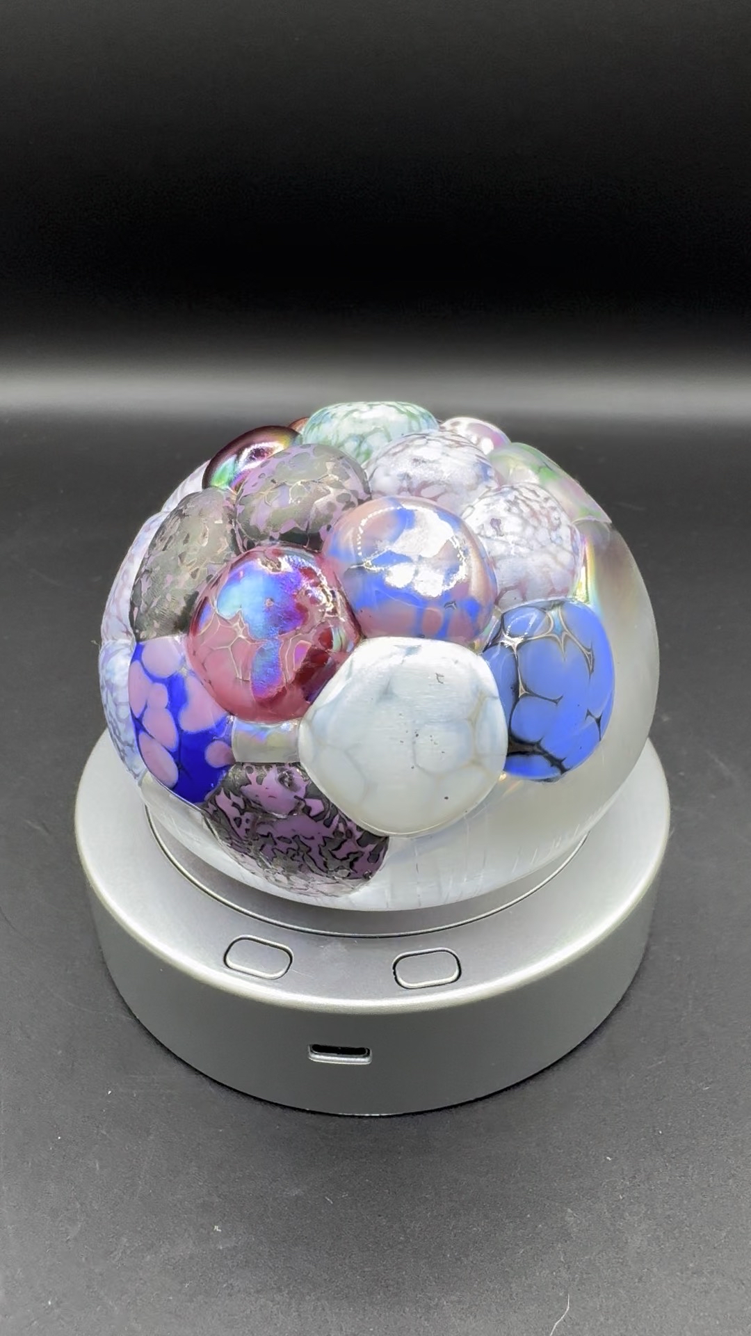 Joe Deanda “pods” Art Glass Dichroic Spatter Iridescent Sculpture ...