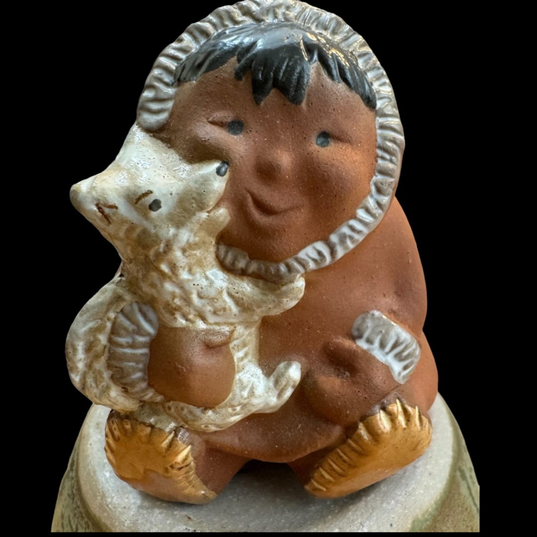 Signed Alaskan Inuit Red ware Figurine